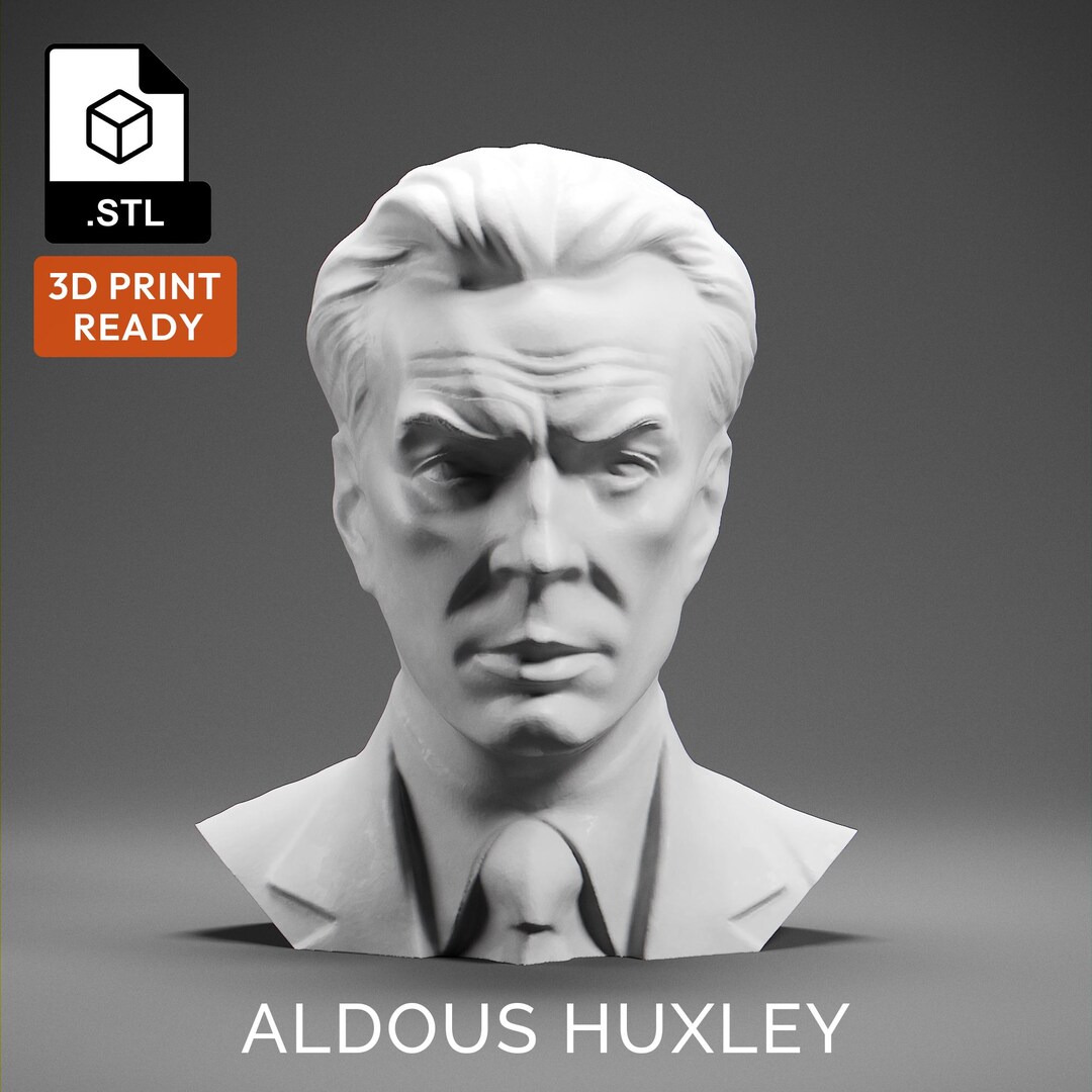 Aldous Huxley 3D Model - High Quality STL File for 3D Printing - 3D Printer File - Historical ...