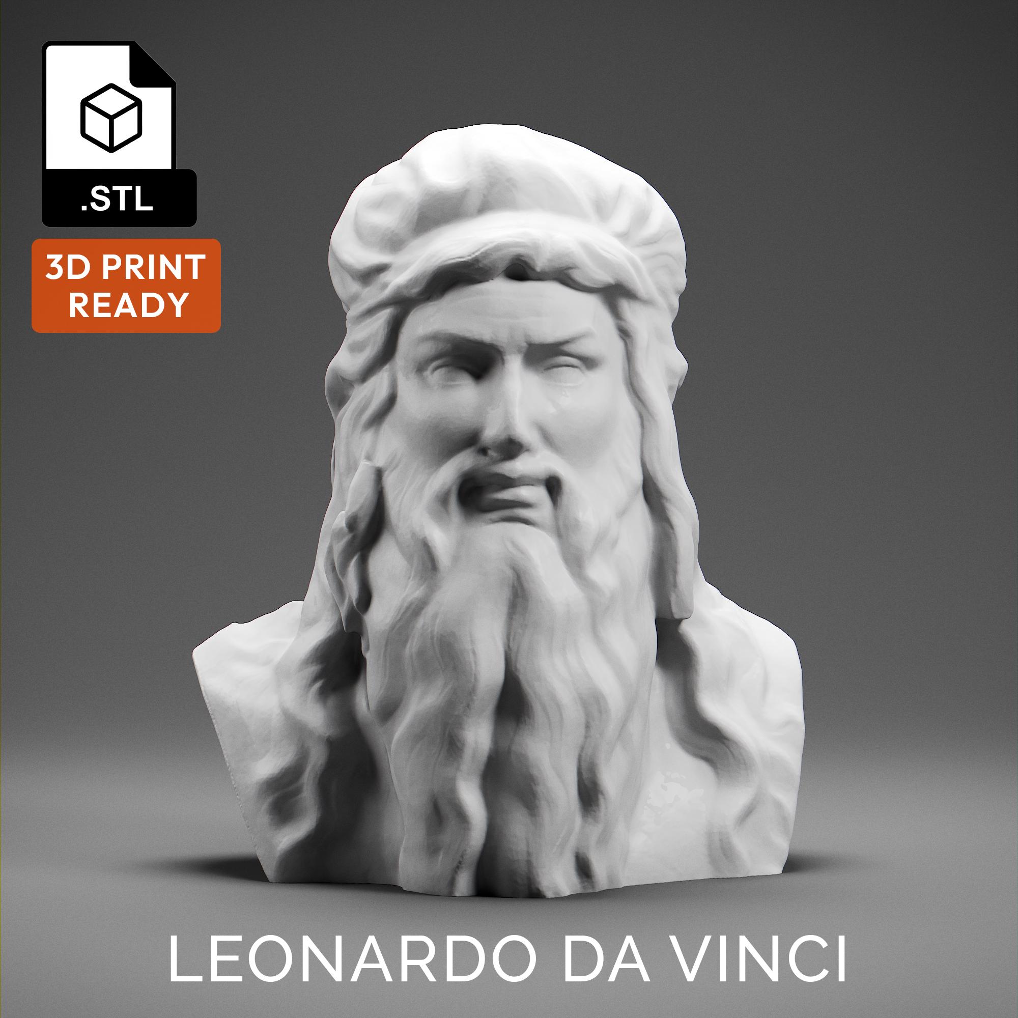Leonardo Da Vinci 3D Model - High Quality STL File for 3D Printing - 3D ...