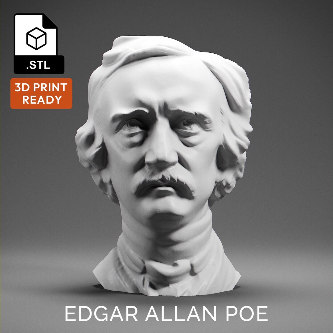 Edgar Allan Poe - High Quality STL File for 3D Printing - 3D Printer ...