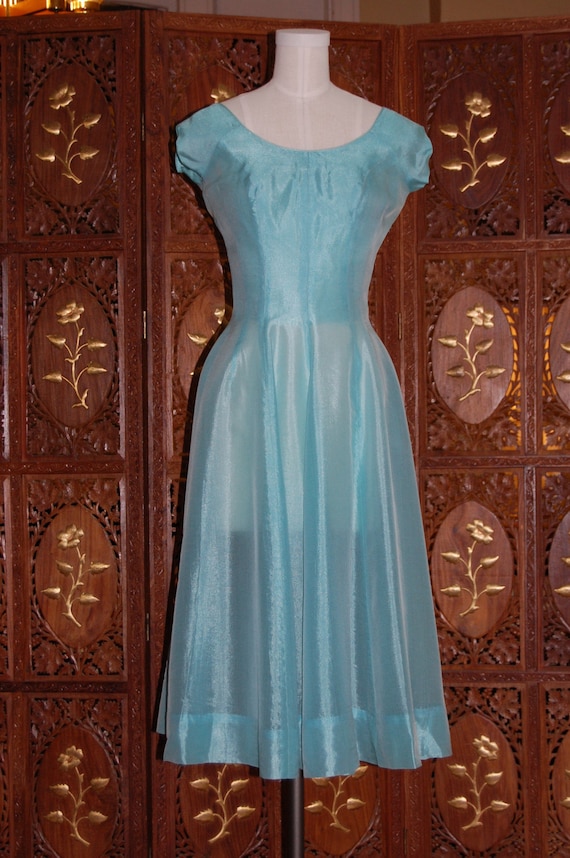 vintage 1950s sheer aqua - Gem