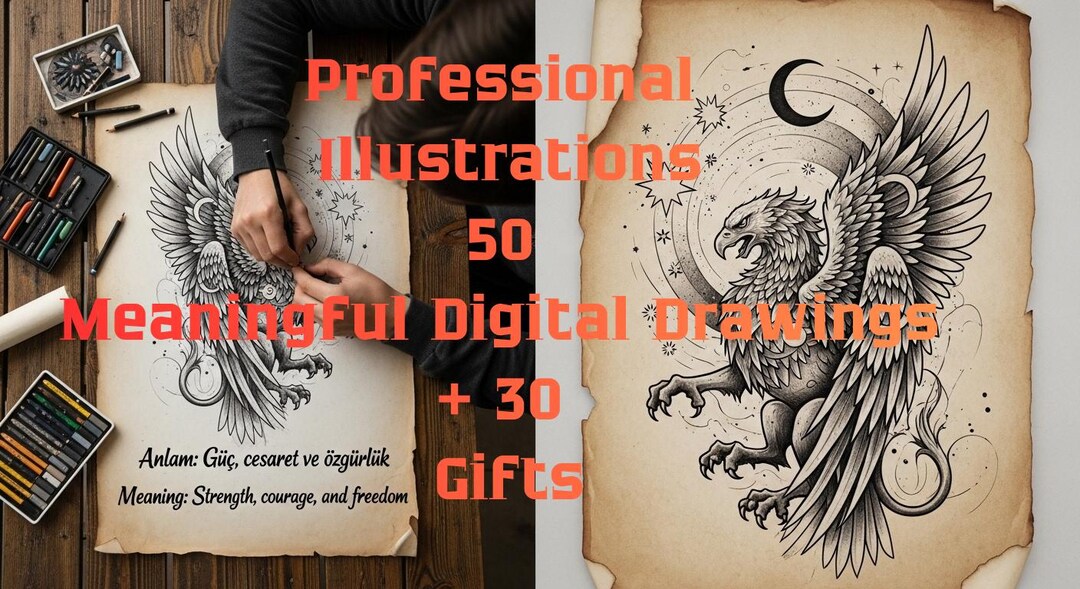 Hand-drawn Tattoo Designs: 50 Meaningful Digital Illustrations (digital ...
