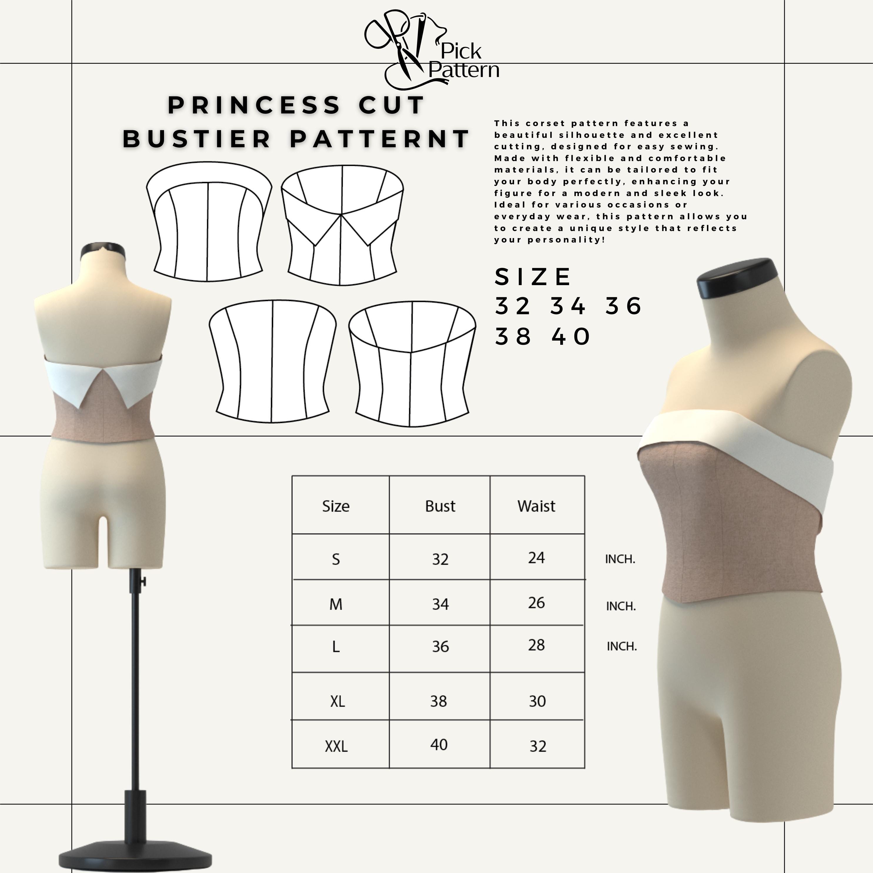 Princess Line Bustier Sewing Pattern - Etsy