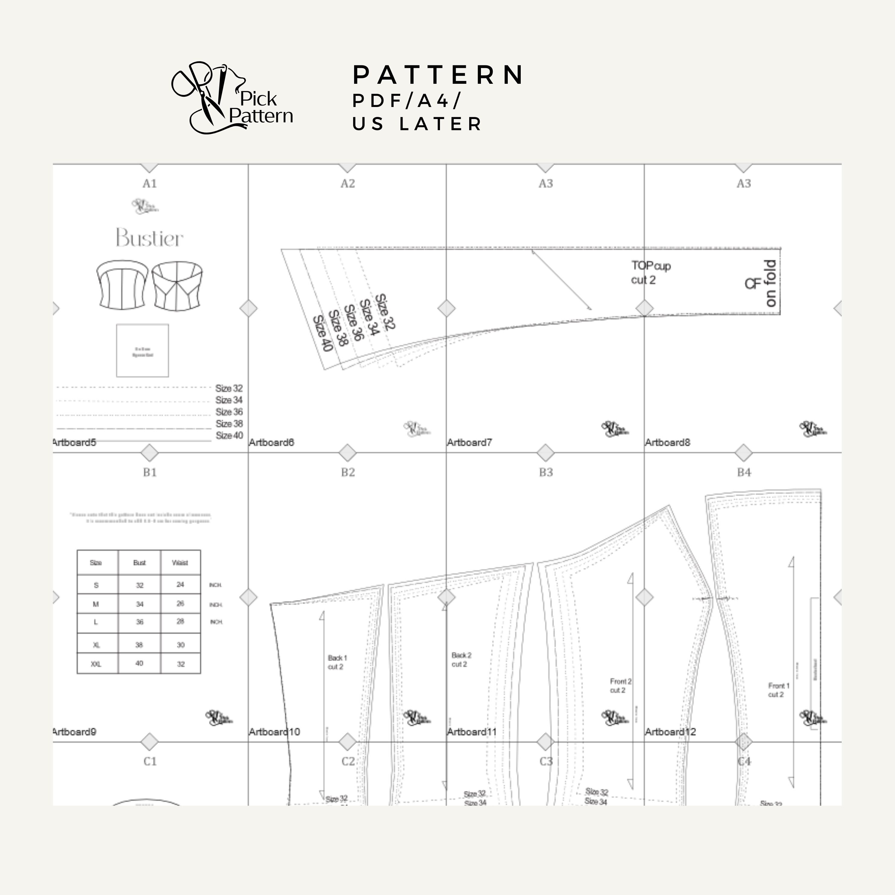 Princess Line Bustier Sewing Pattern - Etsy