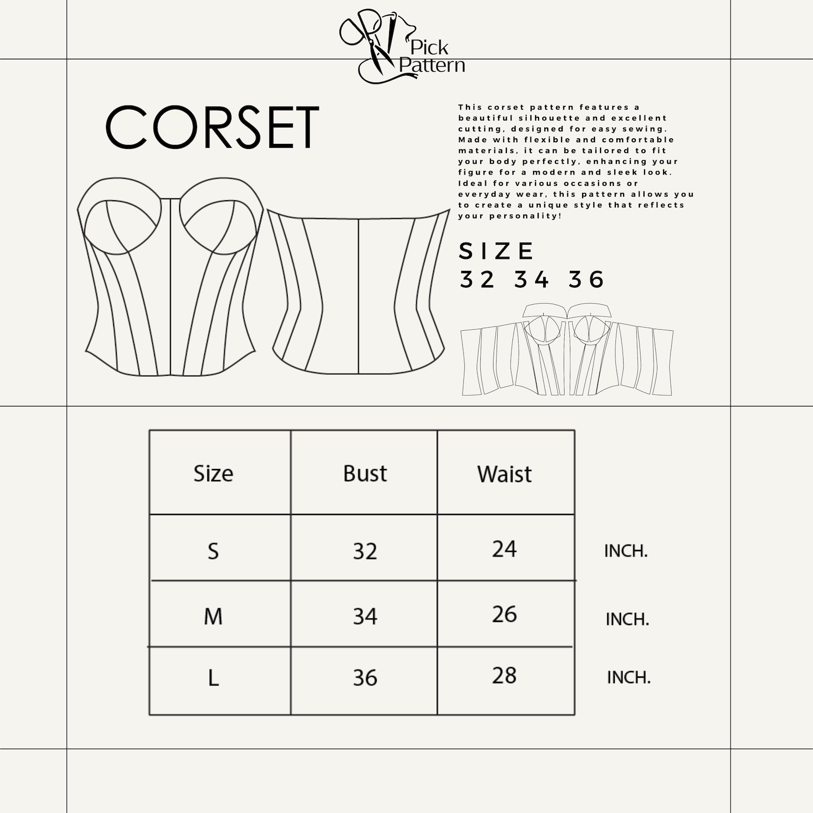 Corset Sewing Pattern - Etsy
