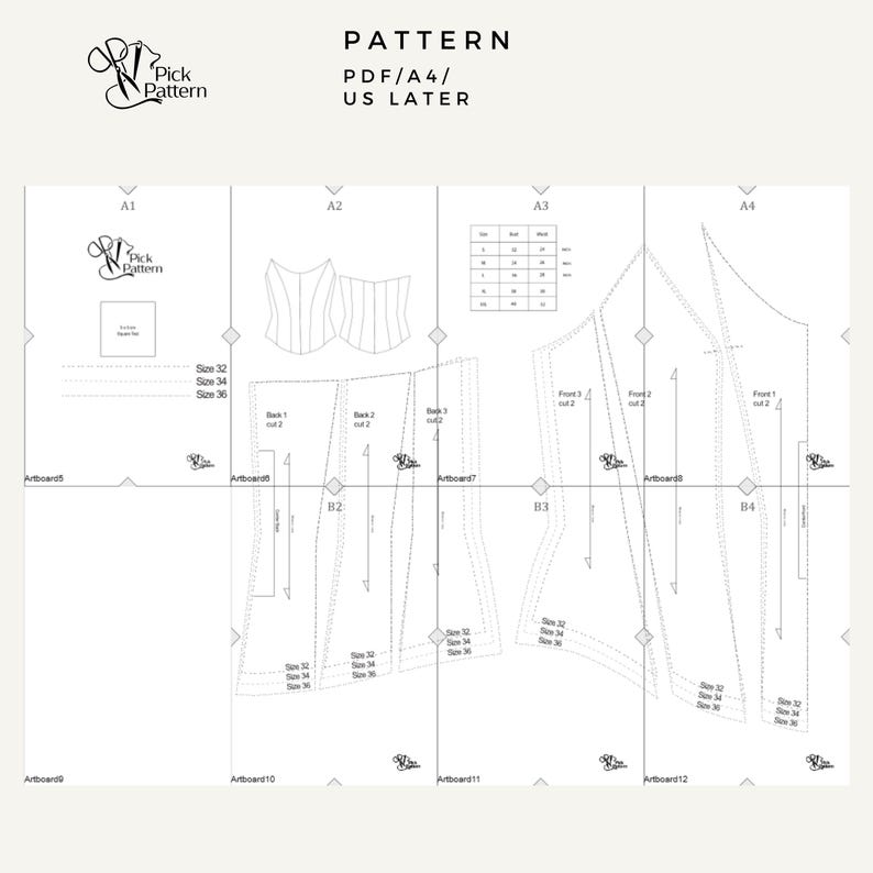 Overbust Corset Sewing Pattern - Etsy