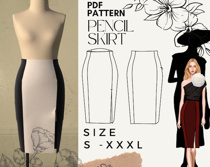 Pencil Skirt Sewing Pattern - Etsy