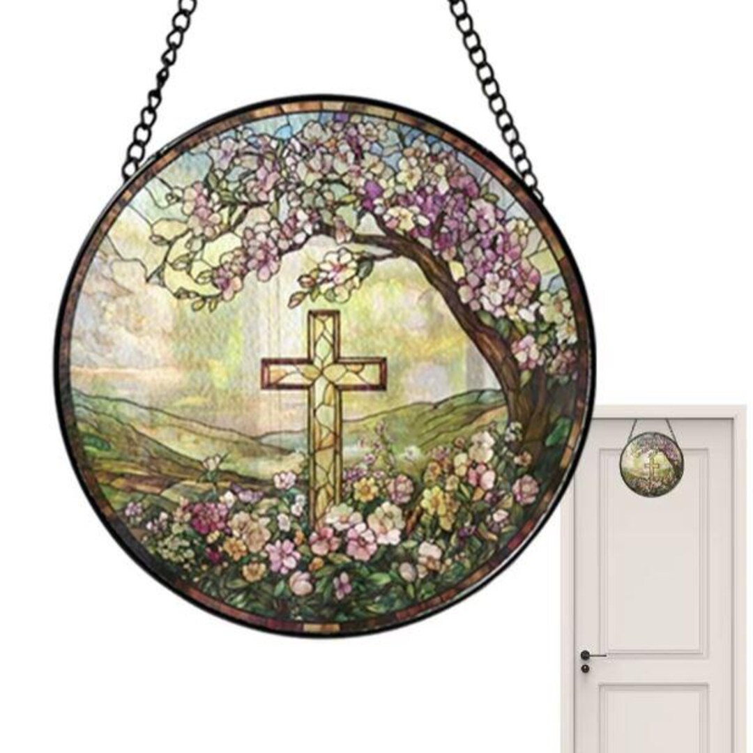 Christian Sun Catcher Stained Acrylic Window Ornament - Etsy