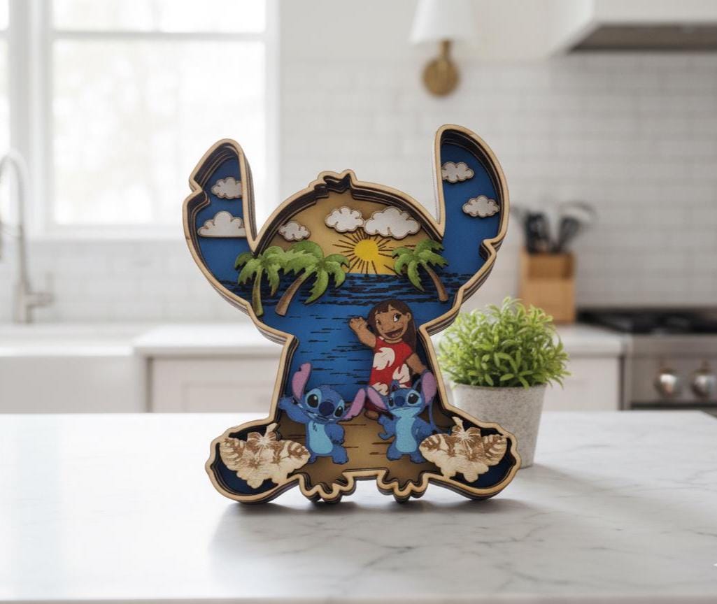 Lilo & Stitch Layered SVG: Disney Ohana Tropical Wall Art - Etsy