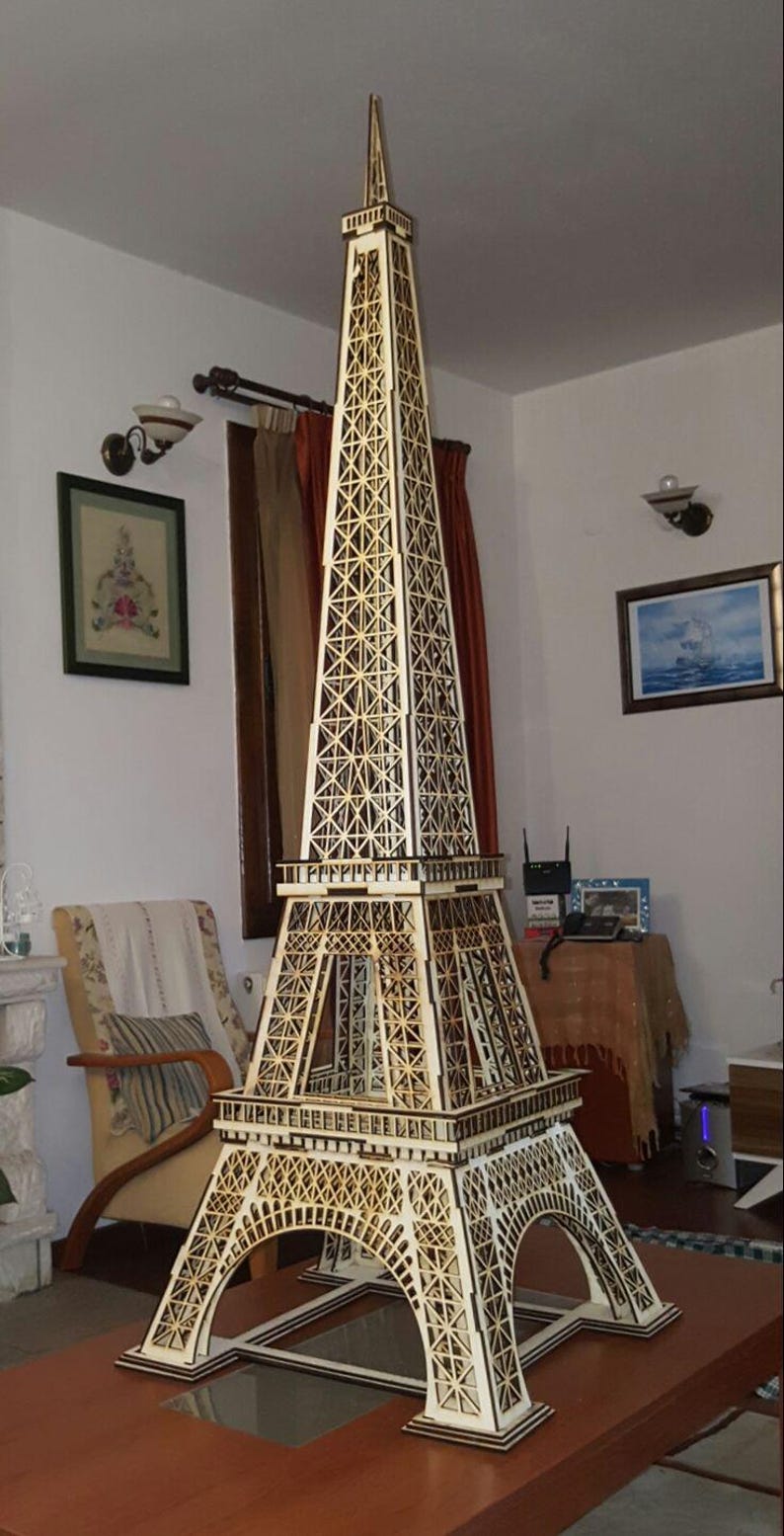 Eiffel Tower Laser Cut File, 3D Wood and Acrylic (svg Dxf Ai Cdr Pdf ...