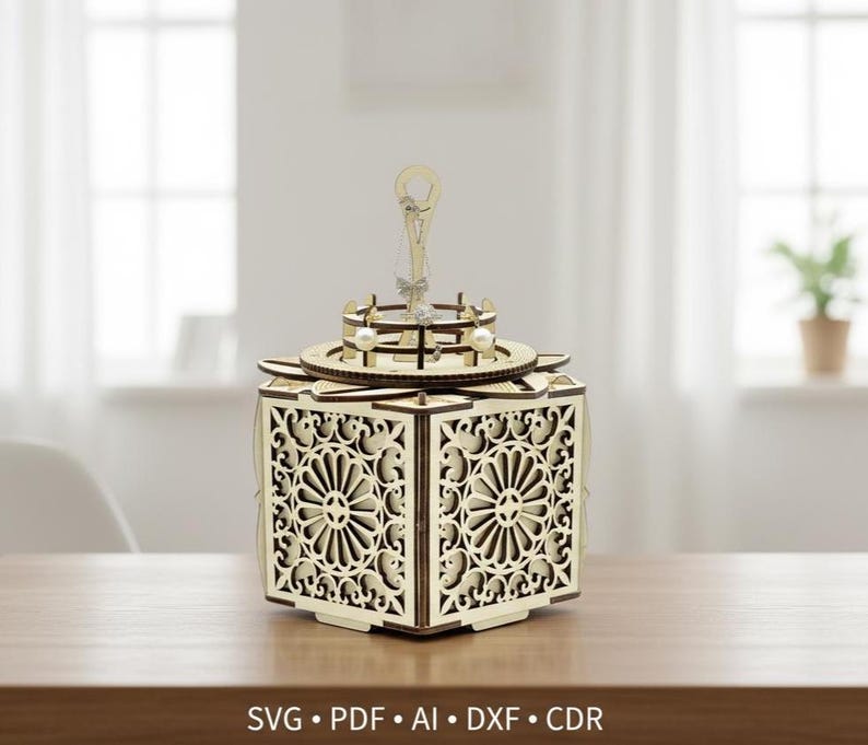 Jewelry Box Svg, Dxf, Ai, Pdf, Cdr Laser Cut File | Cnc Storage Box ...