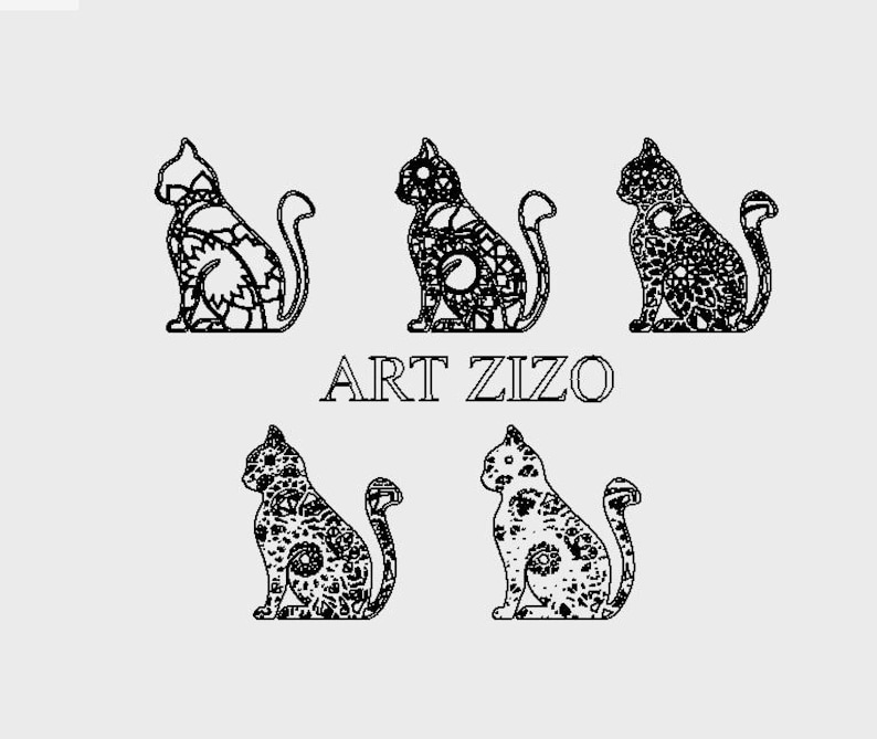 Layered Cat Mandala SVG: 3D Laser Cut Design (digital Download) - Etsy