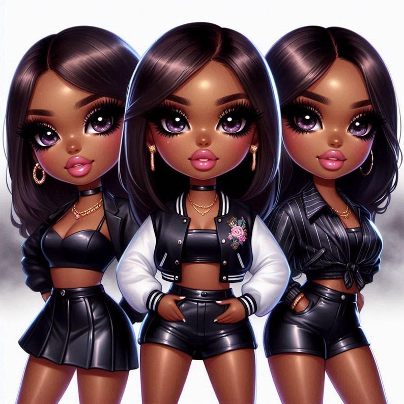 African America Chibi Sassy Dolls - Etsy