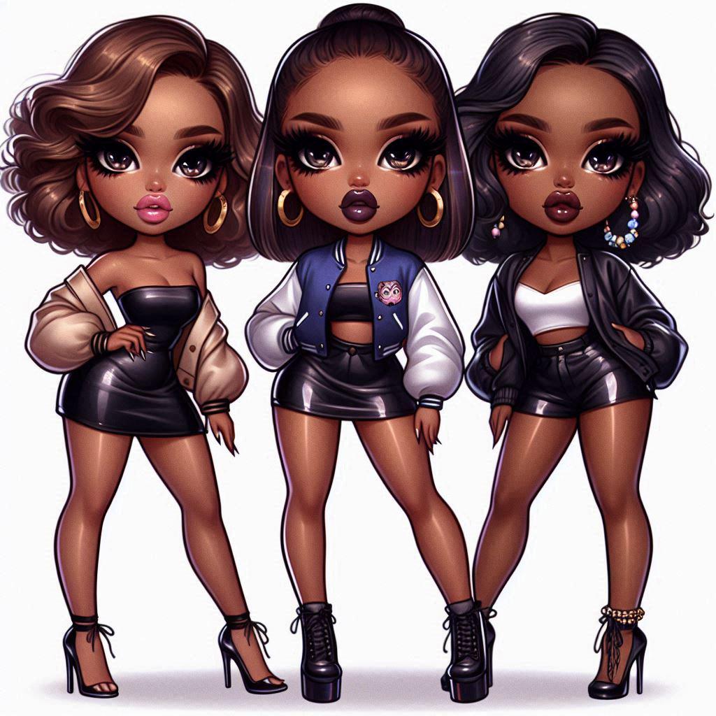 African America Chibi Sassy Dolls - Etsy