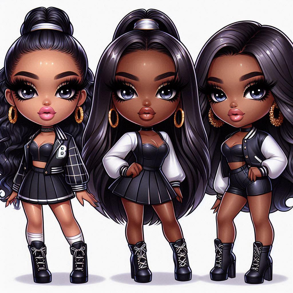 African America Chibi Sassy Dolls - Etsy