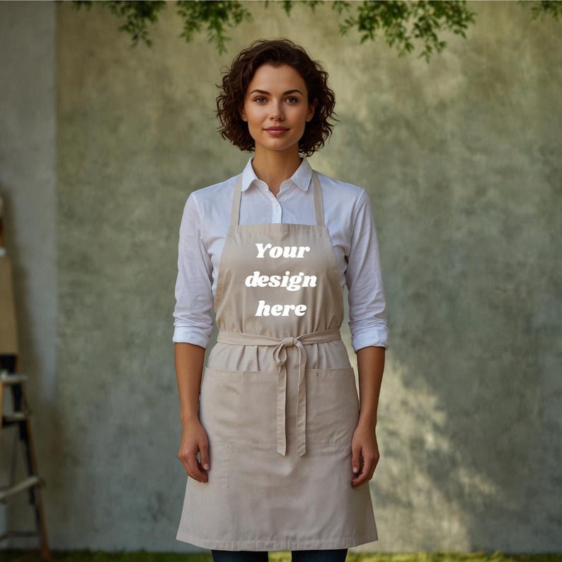 Ai-generated Apron Mockup Featuring a Stylish Lady | 3000x2250 Px | 300 ...