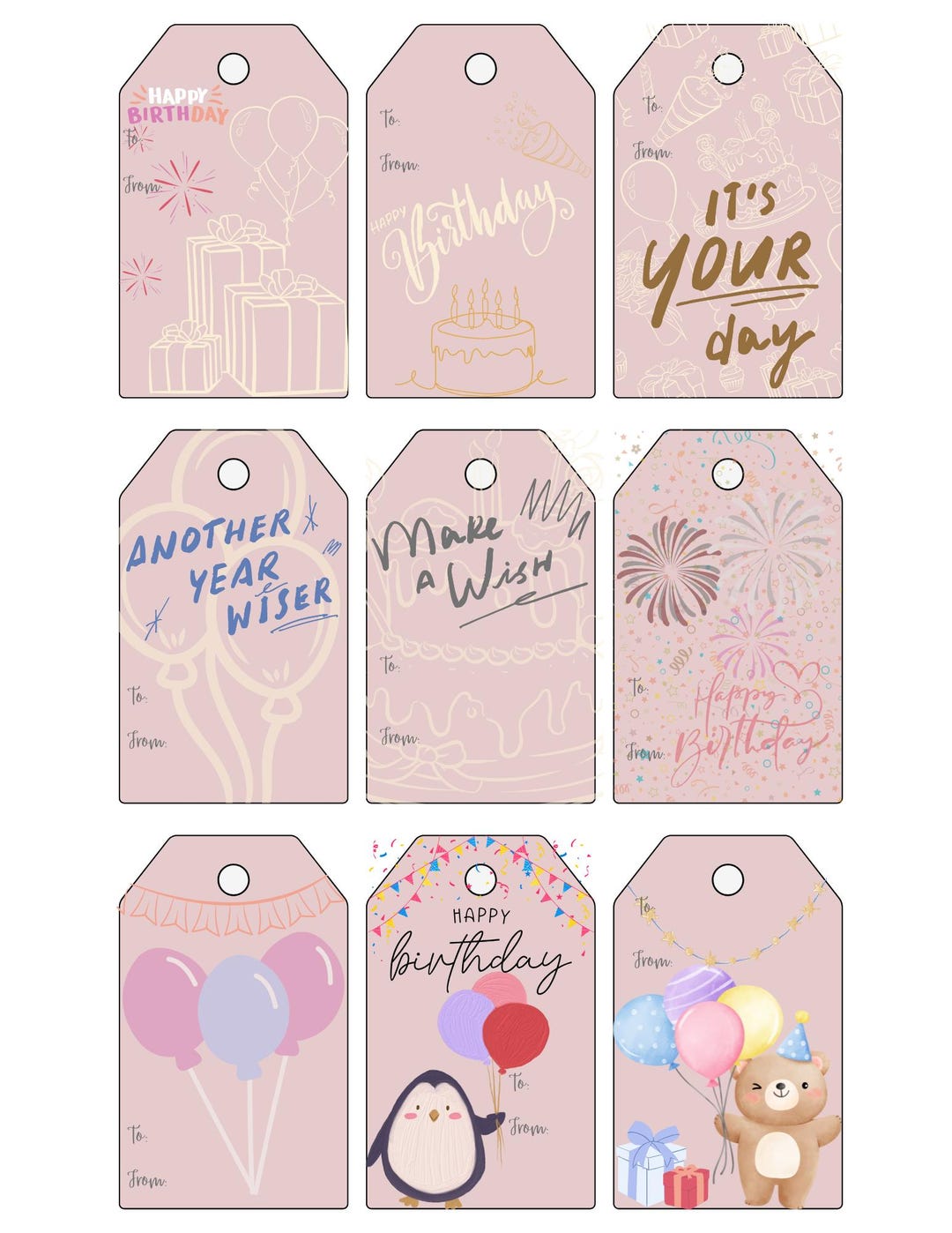 Happy Birthday | Gift Tags | Digital Products - Etsy