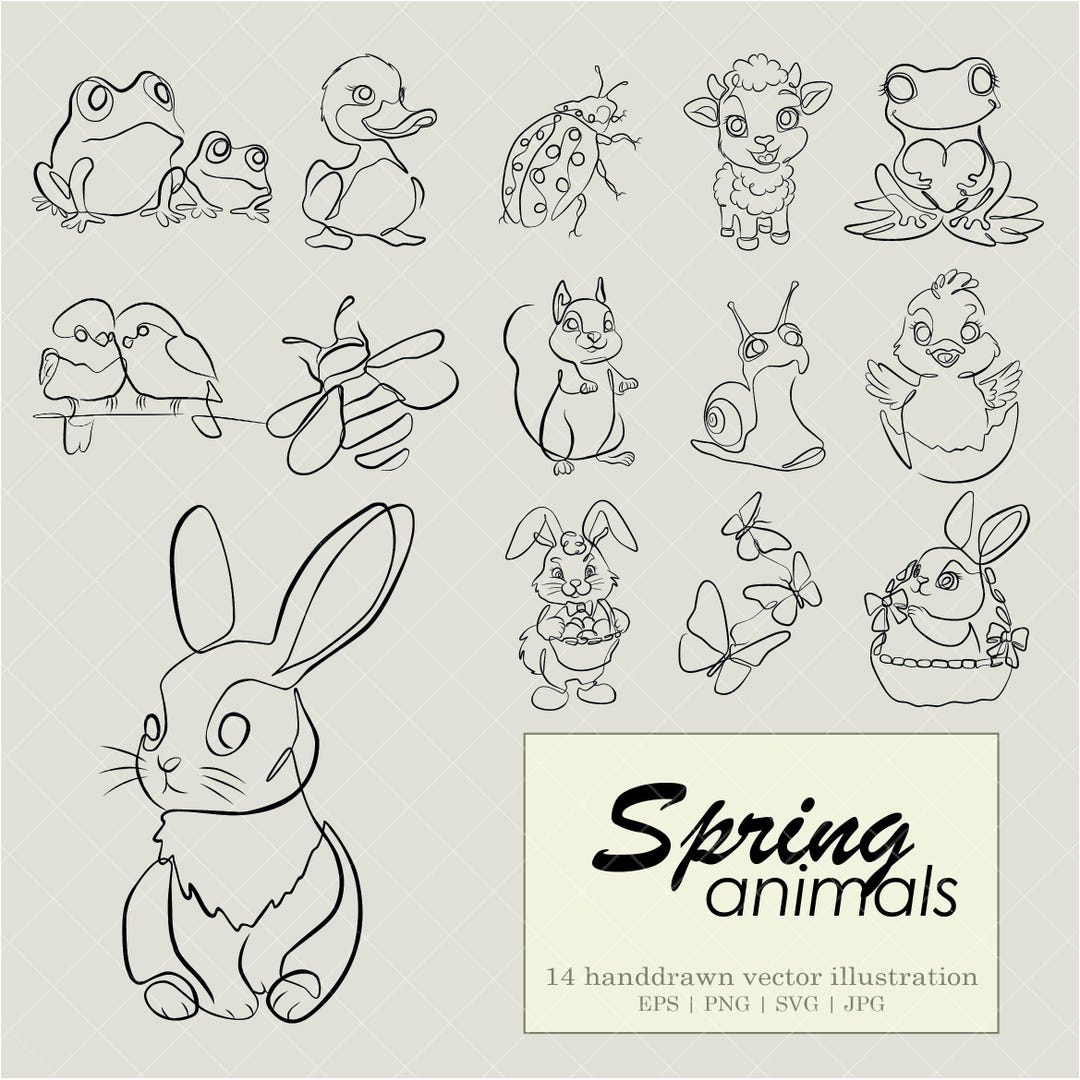 Spring Animal Clipart | Svg, Eps, Png, Jpg - Digital Download - Etsy