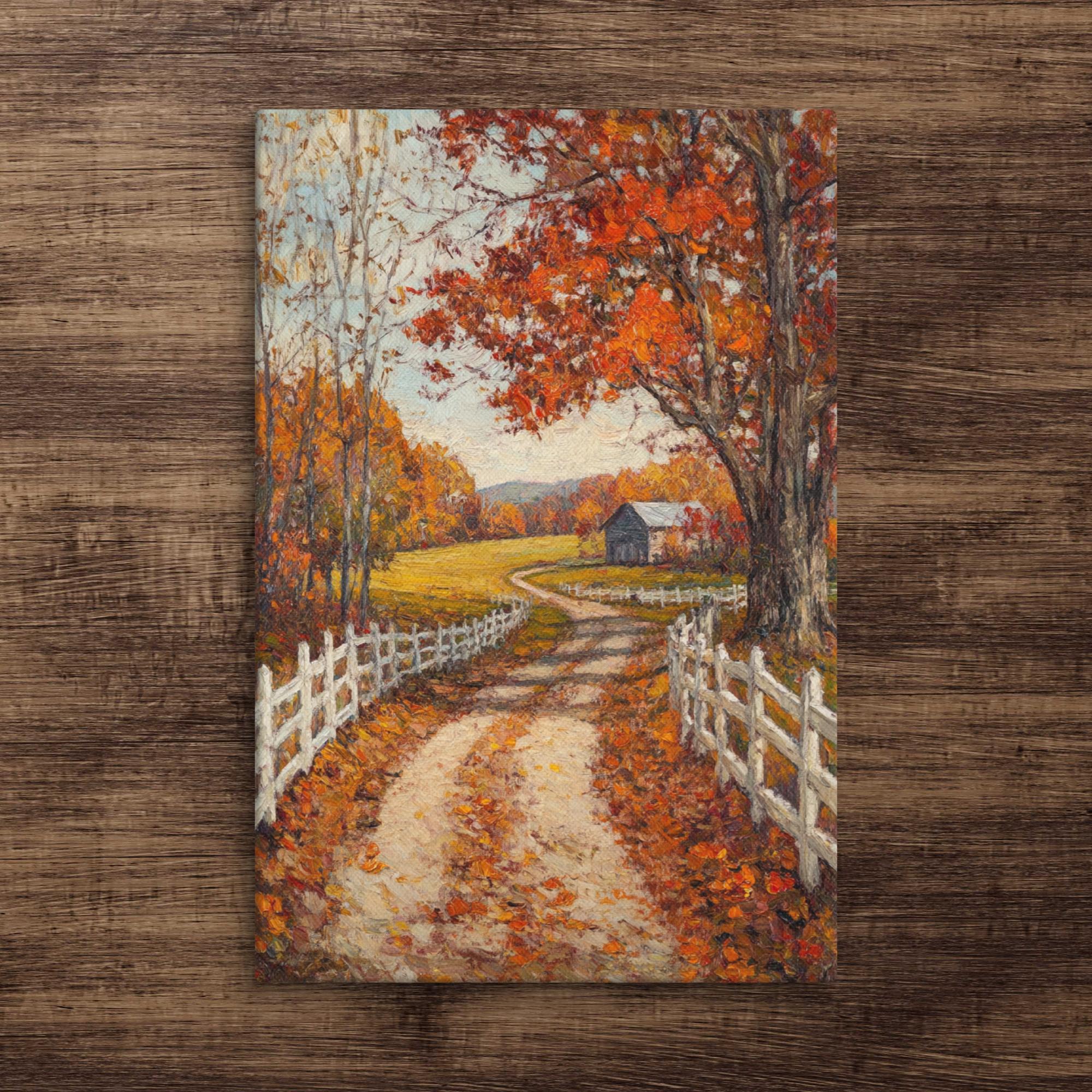 Rustic Fall Farm Painting Cabin Oil on Canvas Painting - Homestead ...
