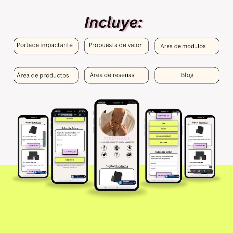 Link Funnel Template in Systeme.io Bio. Stan-style Website, Sales Page ...