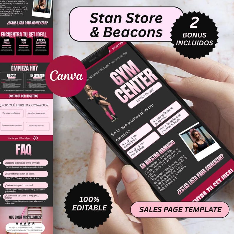 Canva Template for Stan Store Beacons Sales Page for Trainers and ...