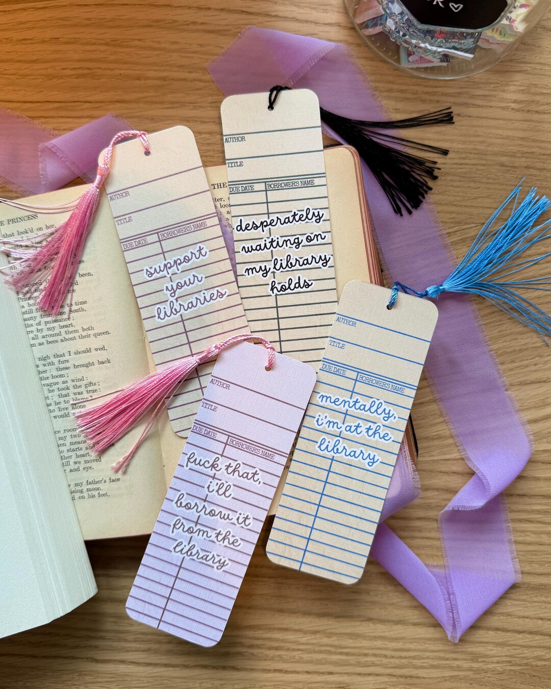 Library Love Vintage Bookmarks Book Lover Reader Spring Bookmark ...
