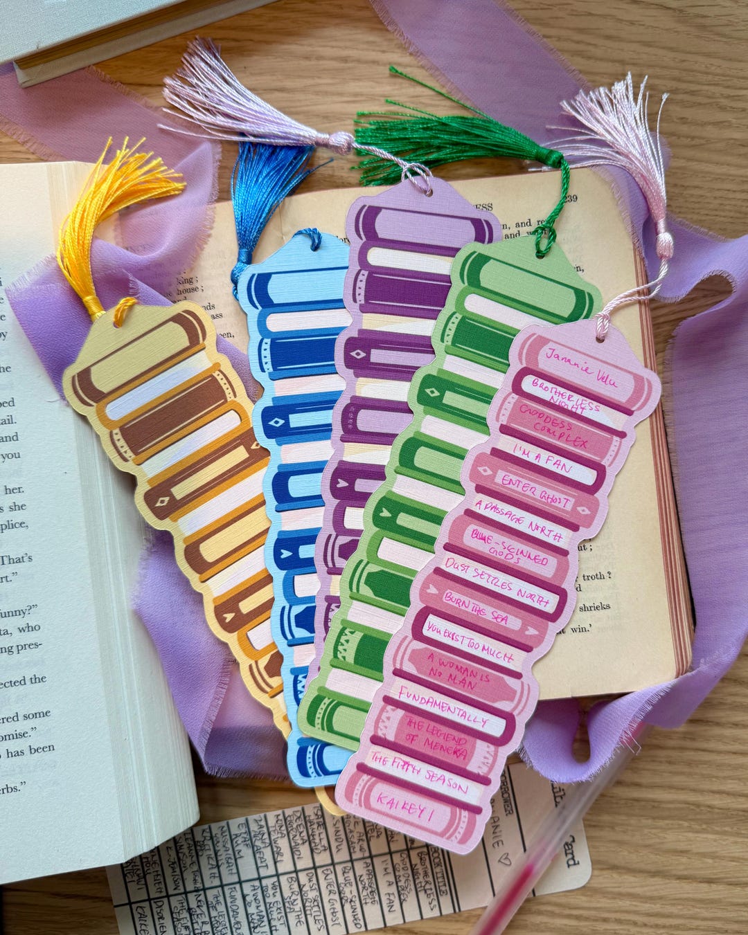 Book Tracker Book Stack Bookmark Reading Log Book Club Gift Reading ...