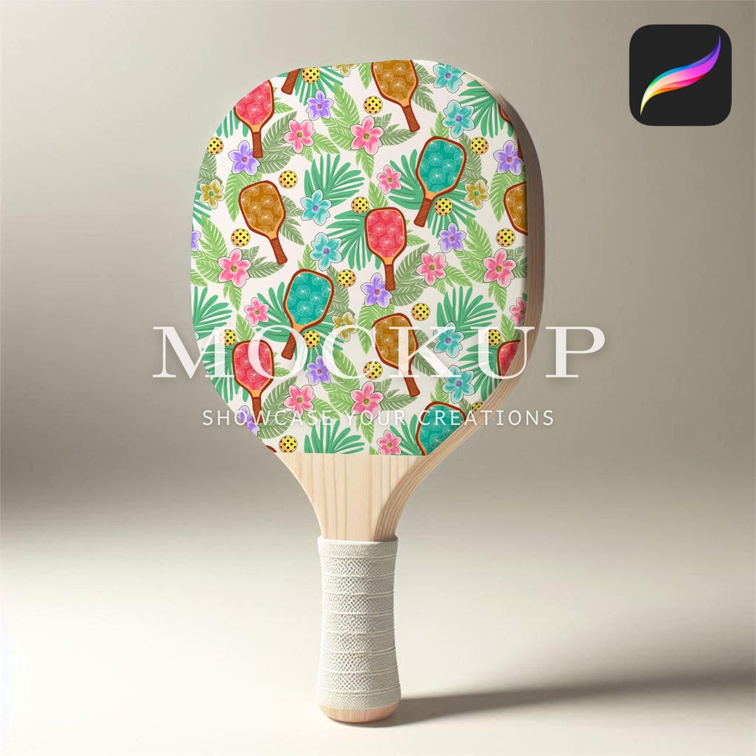 Pickleball Paddle Mockup for Procreate, Minimalist Wood Pickleball ...