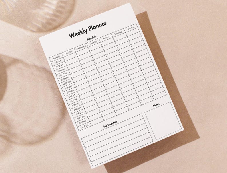 Editable Weekly Planner Template: Minimalist Printable Digital ...