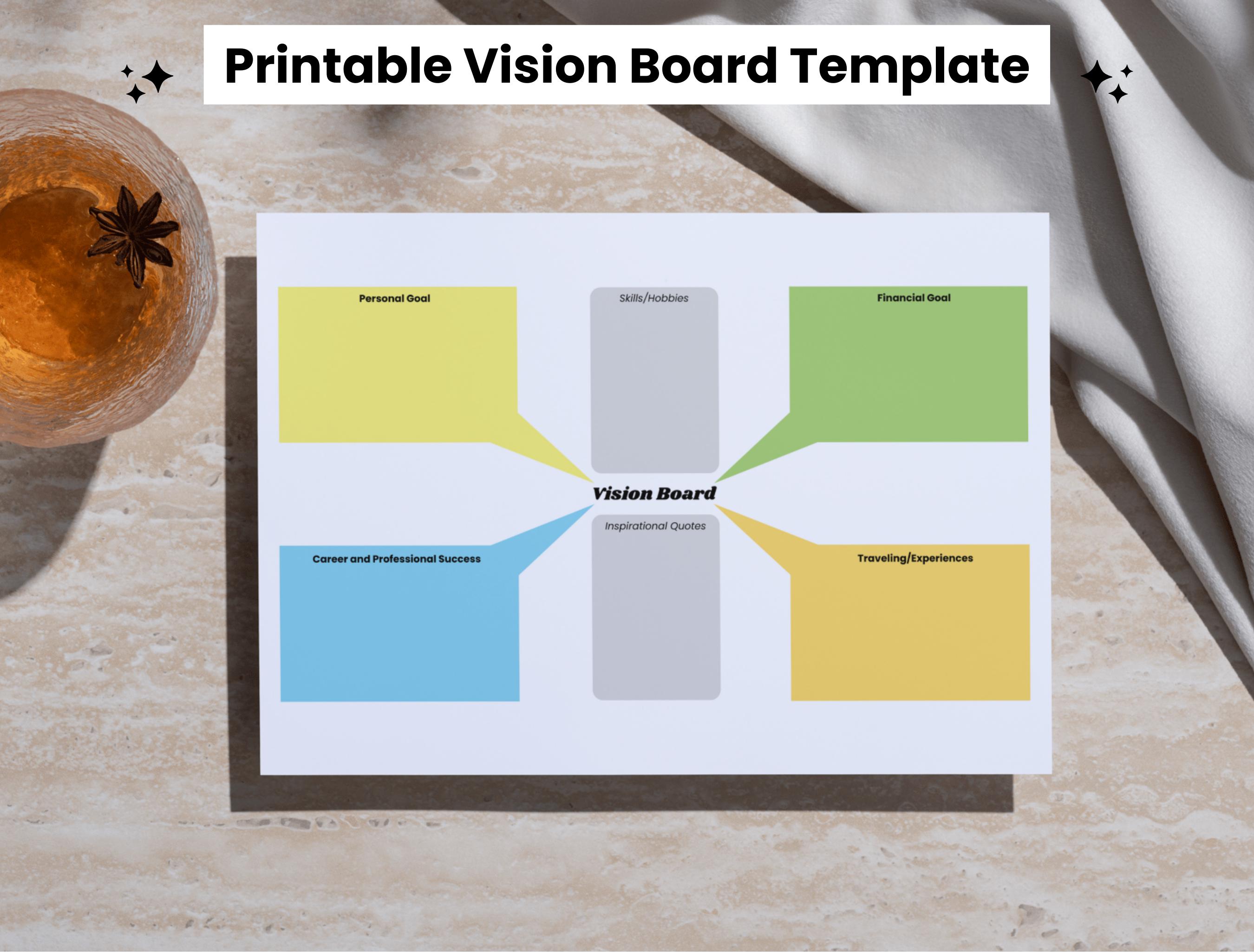 Vision Board Template | Printable - Etsy