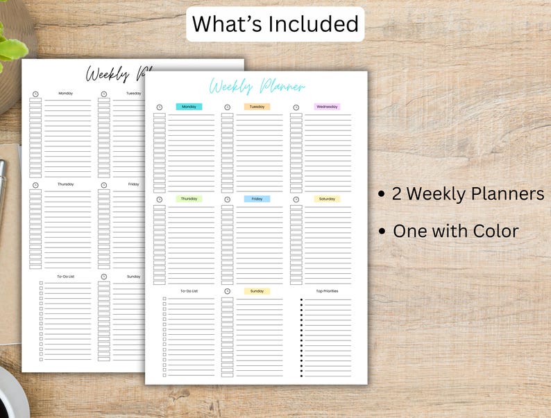 Weekly Planner Printable | Time Slots | To-do Lists & Priorities - Etsy