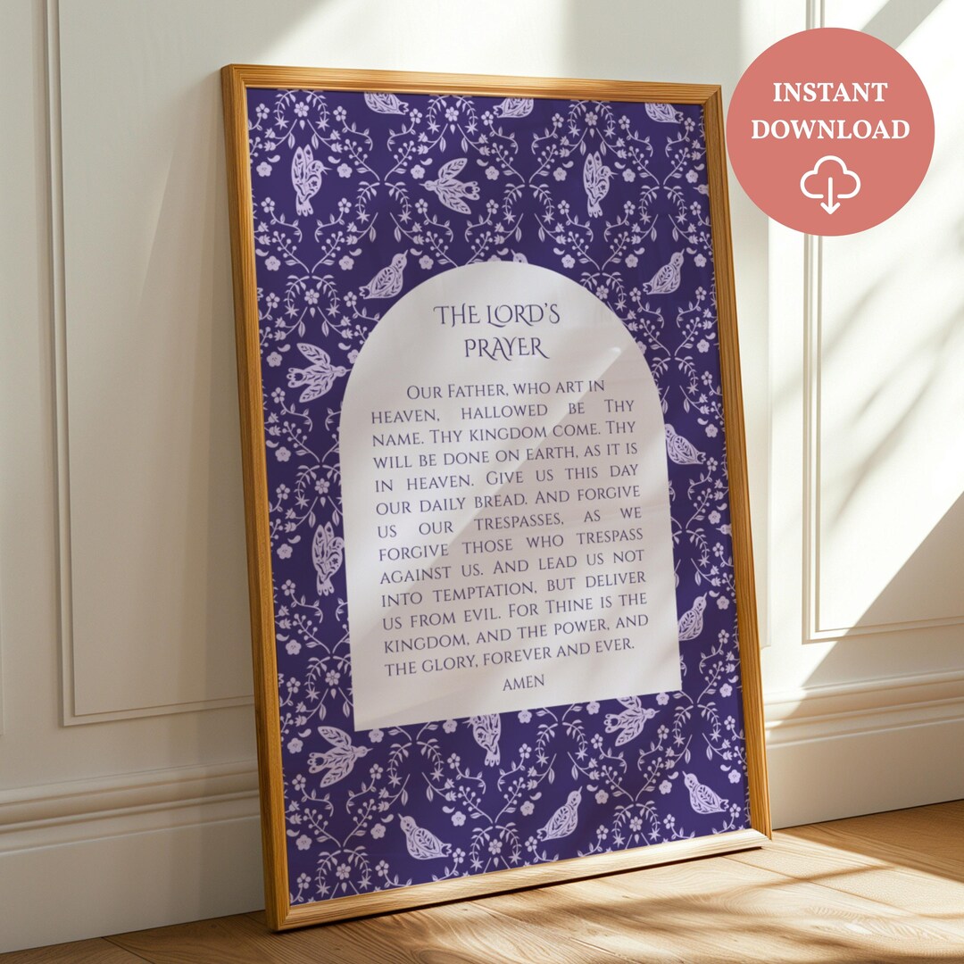 The Lord's Prayer Scripture Poster Bible Prayers Christian Wall Art ...
