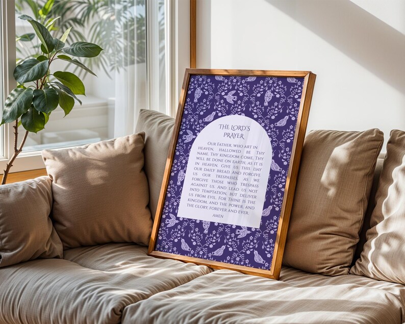 The Lord's Prayer Scripture Poster Bible Prayers Christian Wall Art ...