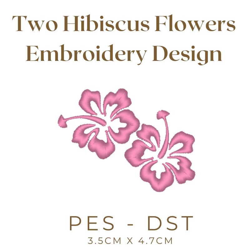 Hibiscus Flowers, Embroidery Machine File PES, DST, Girly Pattern ...
