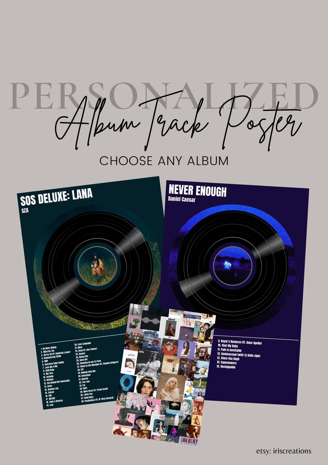 Custom Album Track List Poster – Personalized Wall Art Featuring Your ...