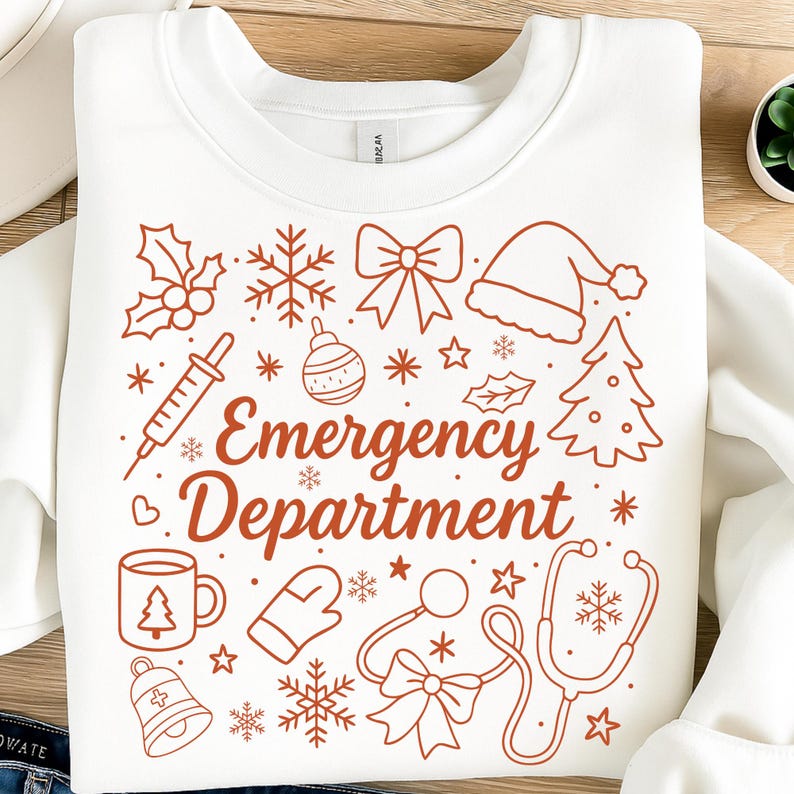 Emergency Department Christmas PNG, Er Christmas Png, Emergency Nurse ...