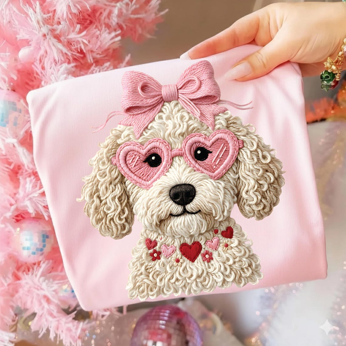 Faux Yarn Crochet Valentine Dog Png, Valentine's Day Png, Valentines ...