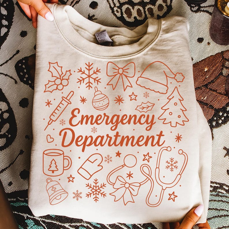 Emergency Department Christmas PNG, Er Christmas Png, Emergency Nurse ...