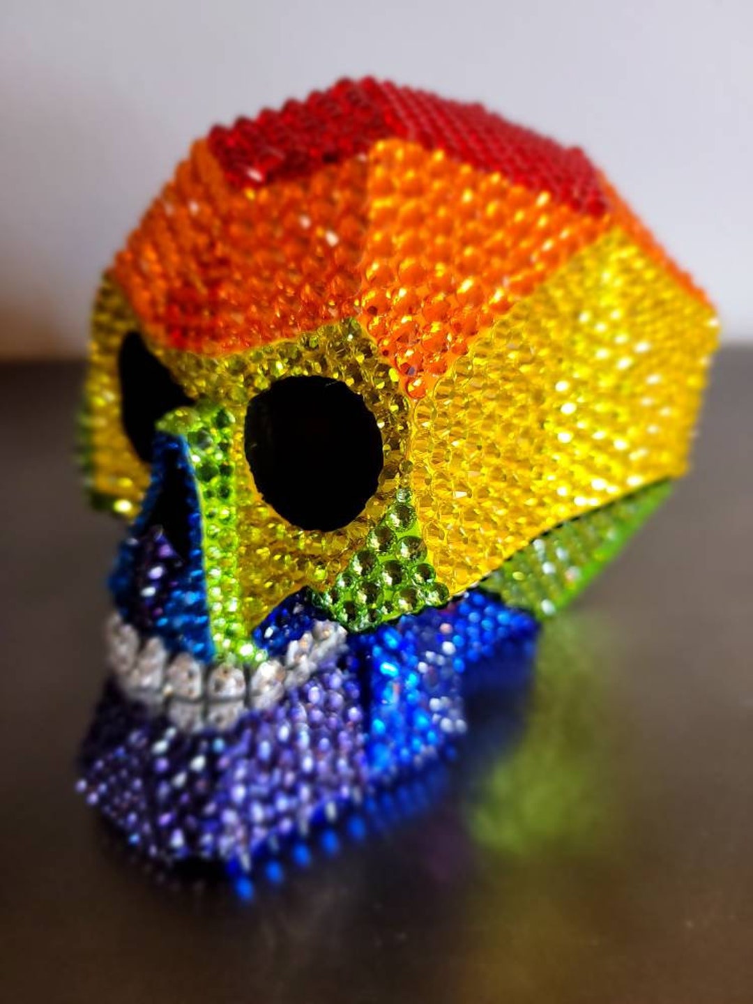 Rhinestones Skull,rainbow Skull,geometric Skull,crystal Skull,equality ...