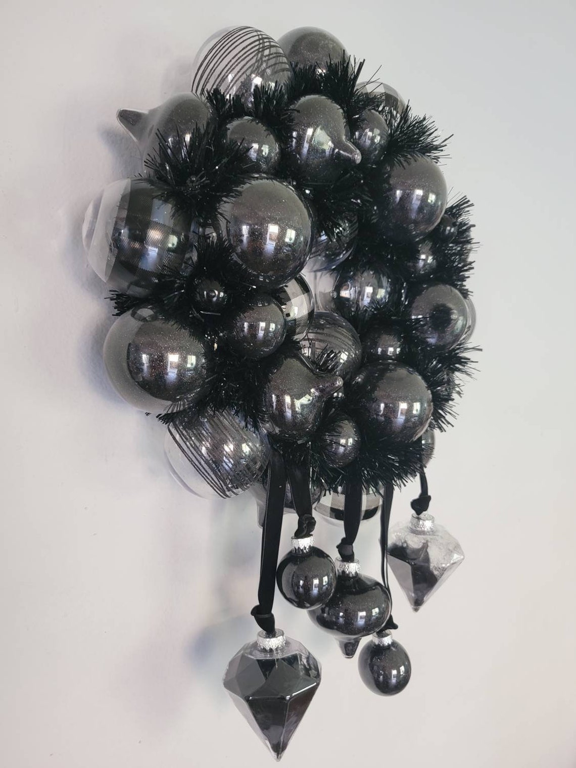 Ornaments Wreathblack Wreathdoor Decorwreaths for Front - Etsy