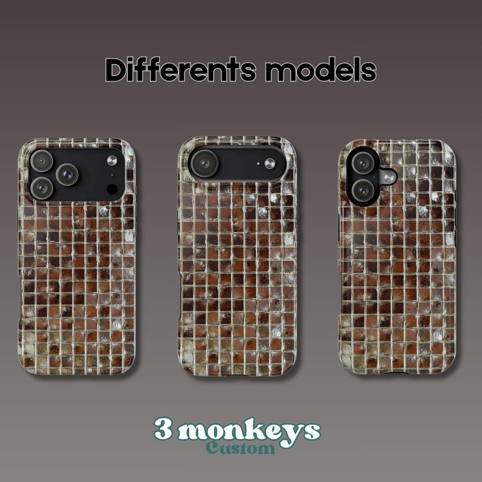 Boho Mosaic Tile Phone Case, Silver Glass Tile Magsafe Cover, Modern ...