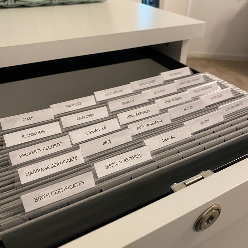 Printable Document Box Tab Labels, Folder Tab Labels for Document ...