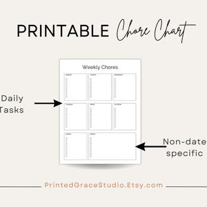 Editable Weekly Chores, Printable Weekly Checklist, House Chores Weekly ...