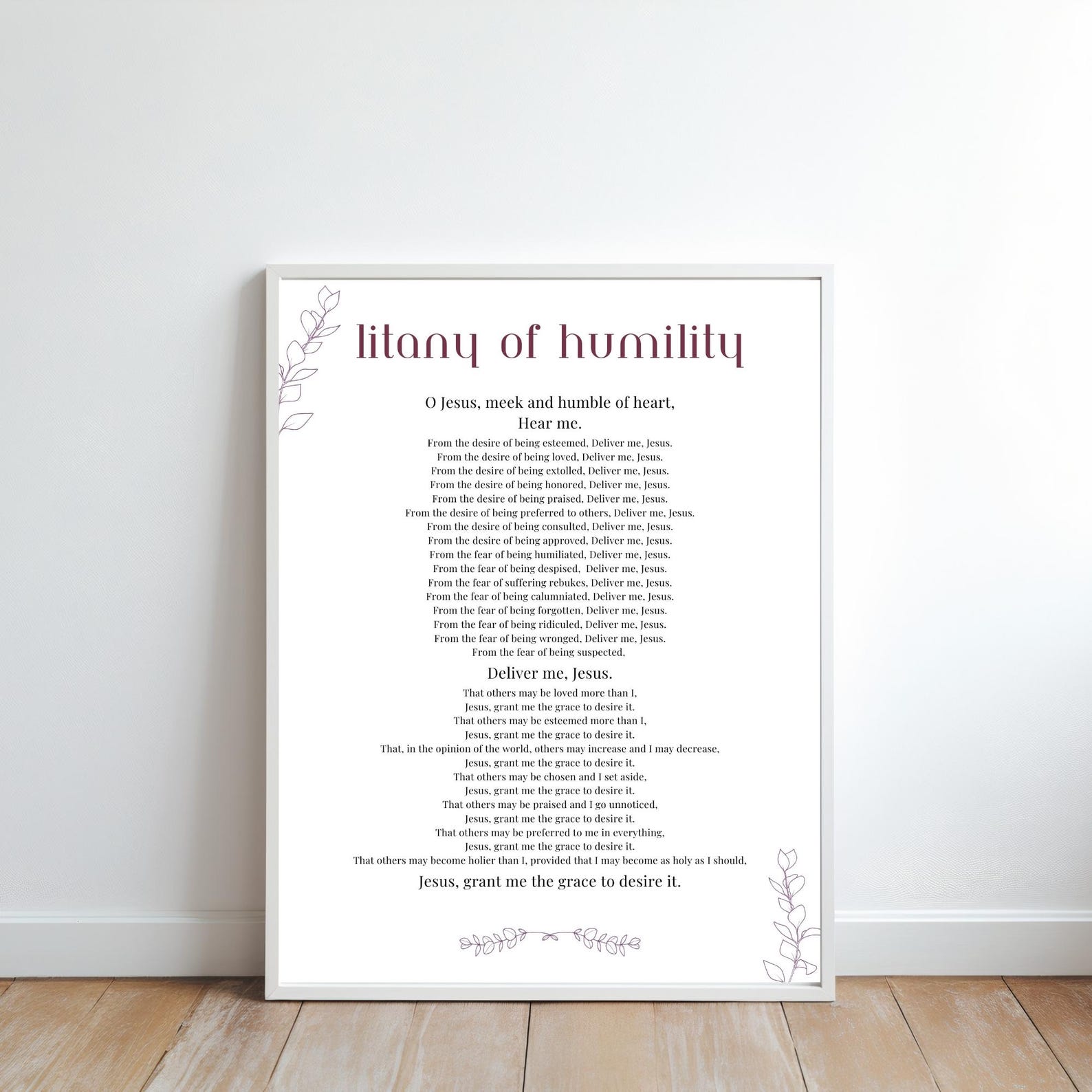 Litany of Humility Prayer PDF, Printable Catholic Prayer for Humility ...