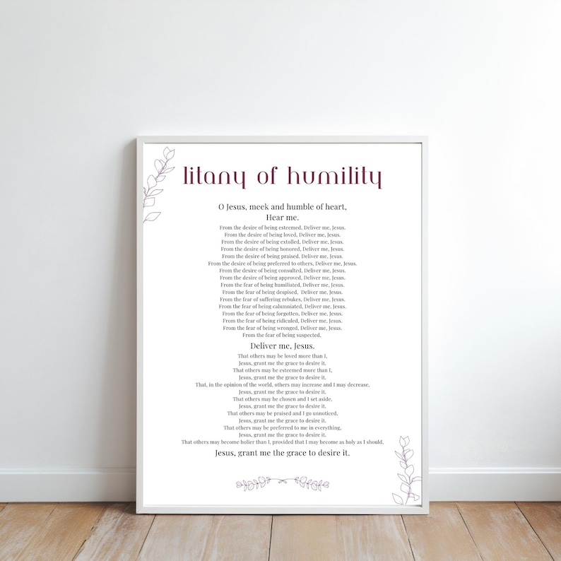 Litany of Humility Prayer PDF, Printable Catholic Prayer for Humility ...