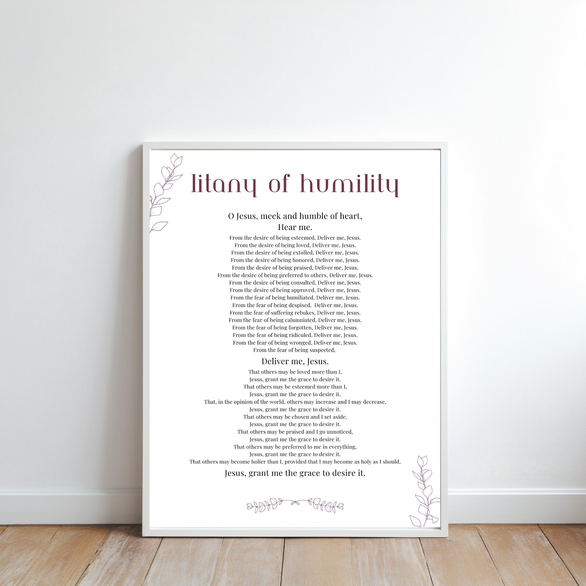 Litany of Humility Prayer PDF, Printable Catholic Prayer for Humility ...