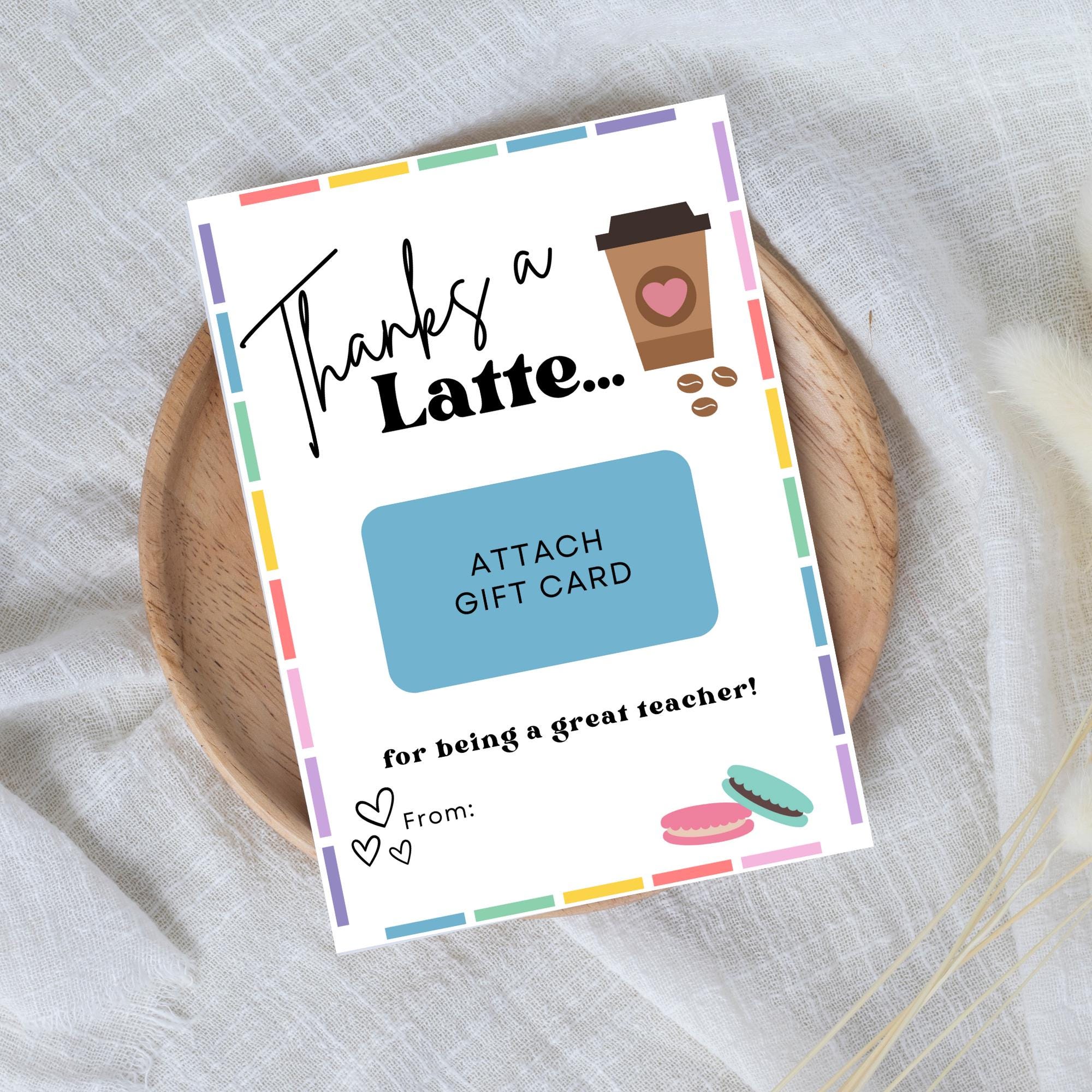 End of Year Teacher Appreciation Card, Printable Coffee Thank You Gift ...