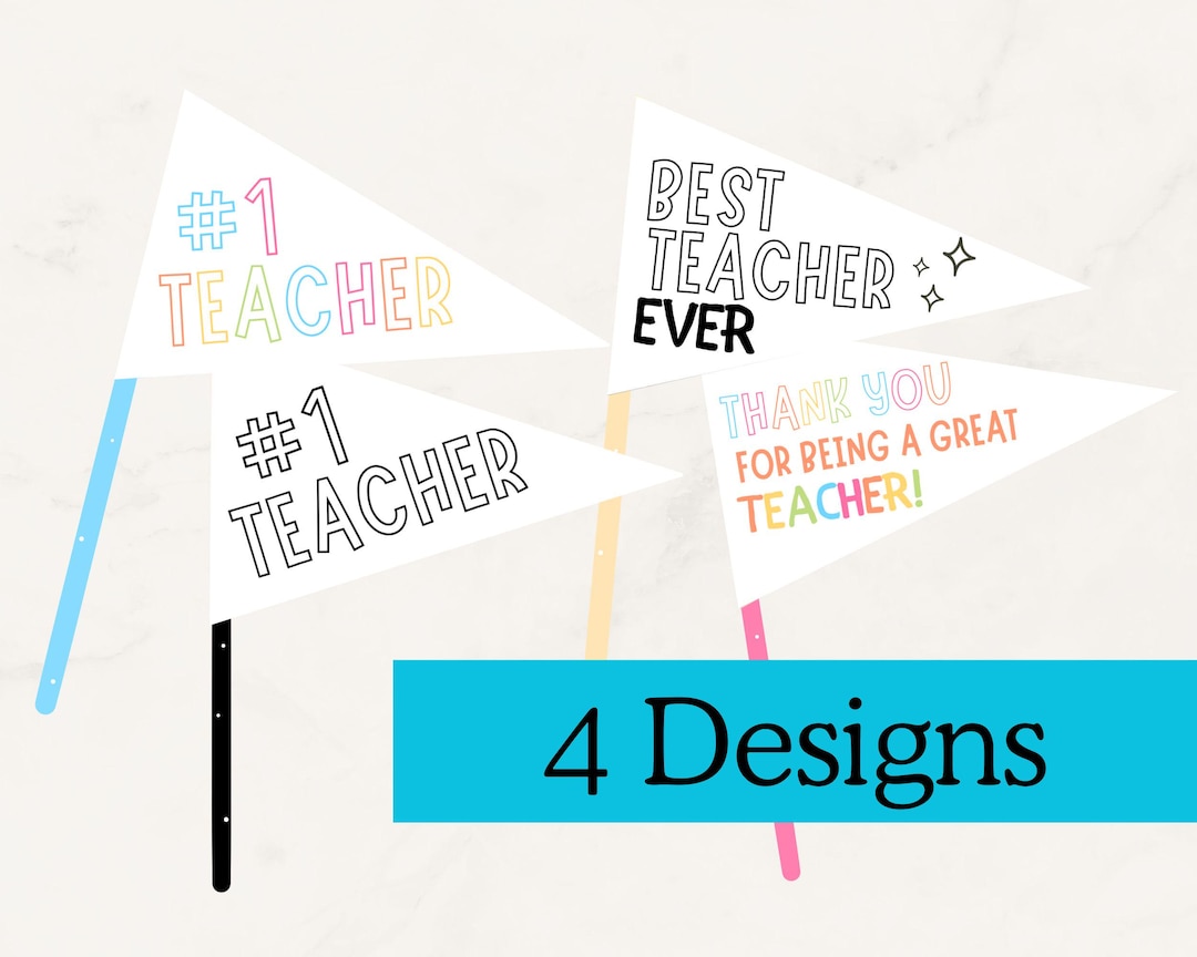 Teacher Pennant Flag, Teacher Appreciation Week Printable, Cute Teacher ...