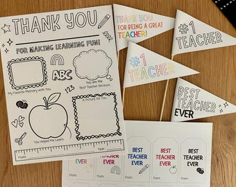 Teacher Pennant Flag, Teacher Appreciation Week Printable, Cute Teacher ...