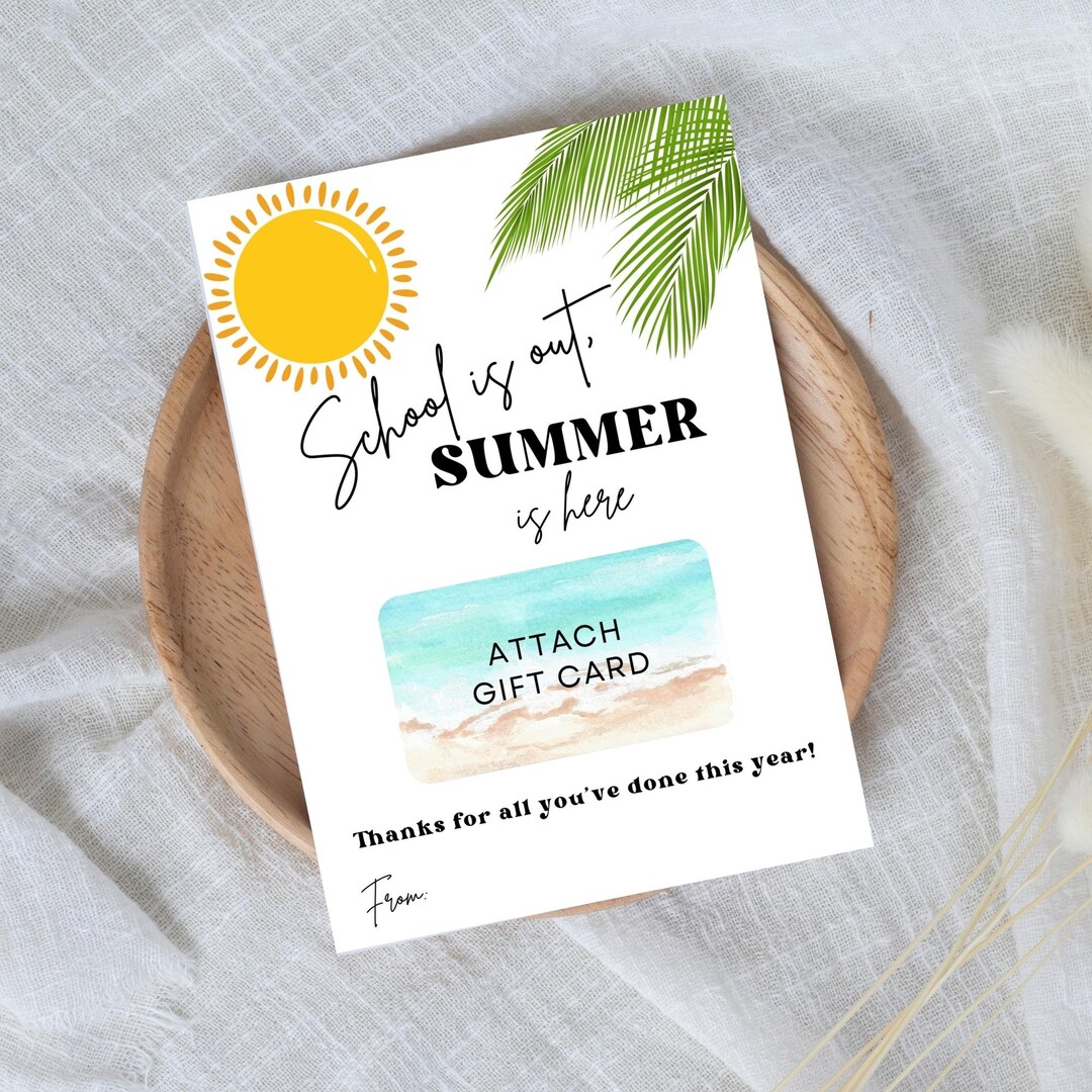 End of Year Teacher Gift Card Holder, Printable Teacher Appreciation ...