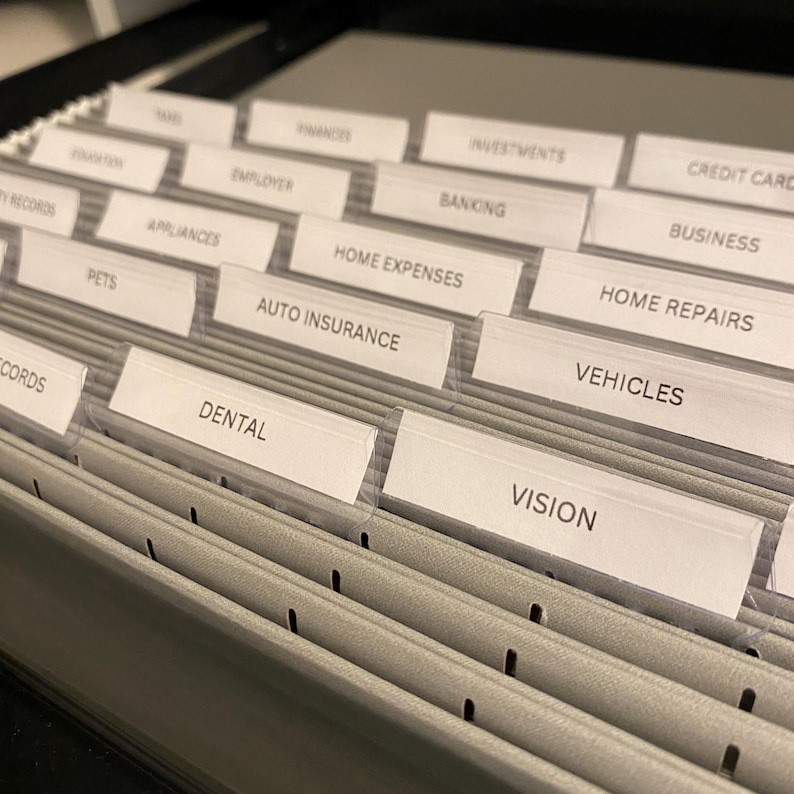 Document Box Tabs for Household Labels, File Box Tab Labels for ...